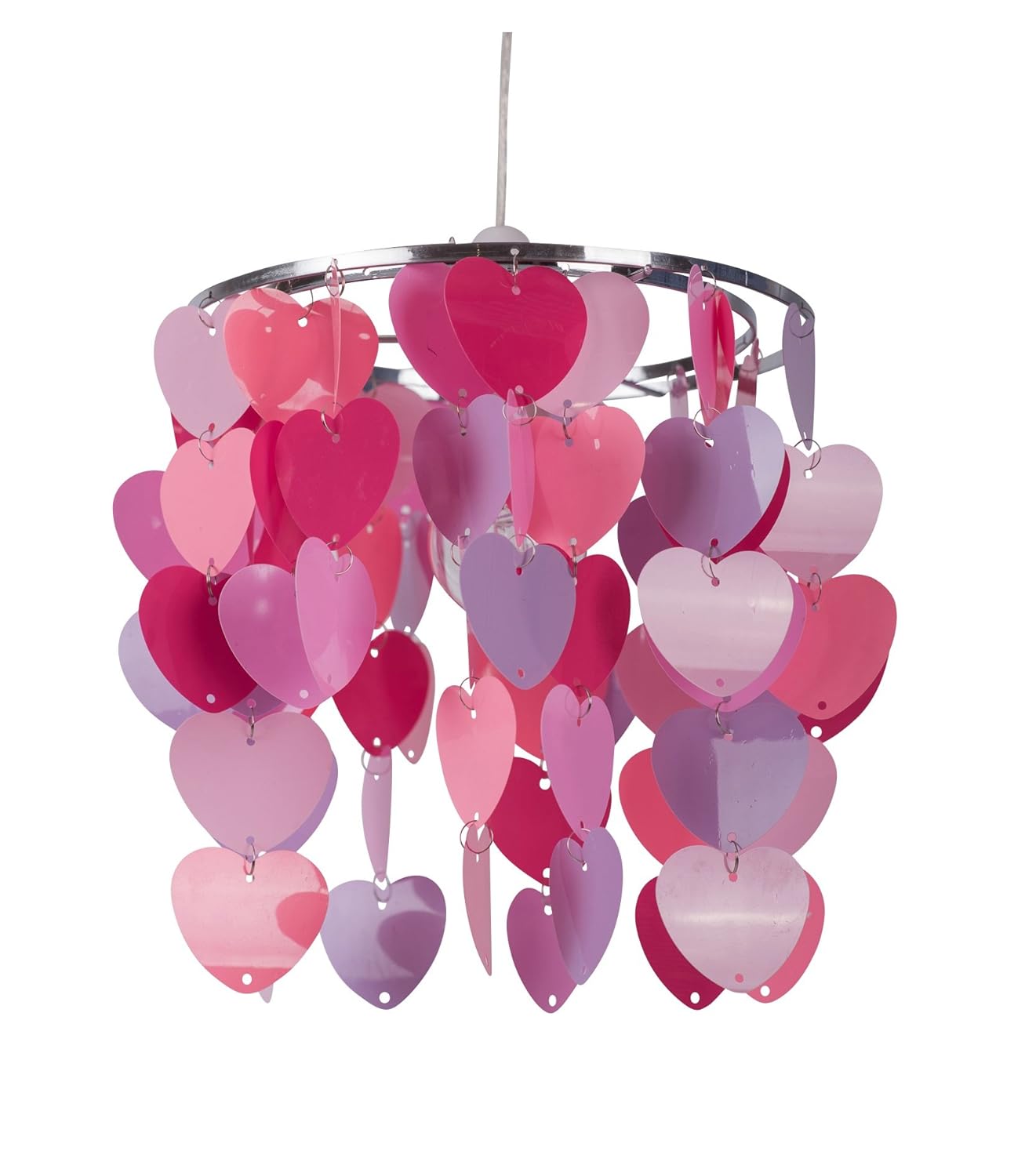 Pink Hearts Girls Bedroom or Nursery Easy Fit Ceiling Light Shade ...