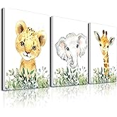 Amazon.com: Baby Safari Animals Wall Art Prints - Safari Nursery Decor ...