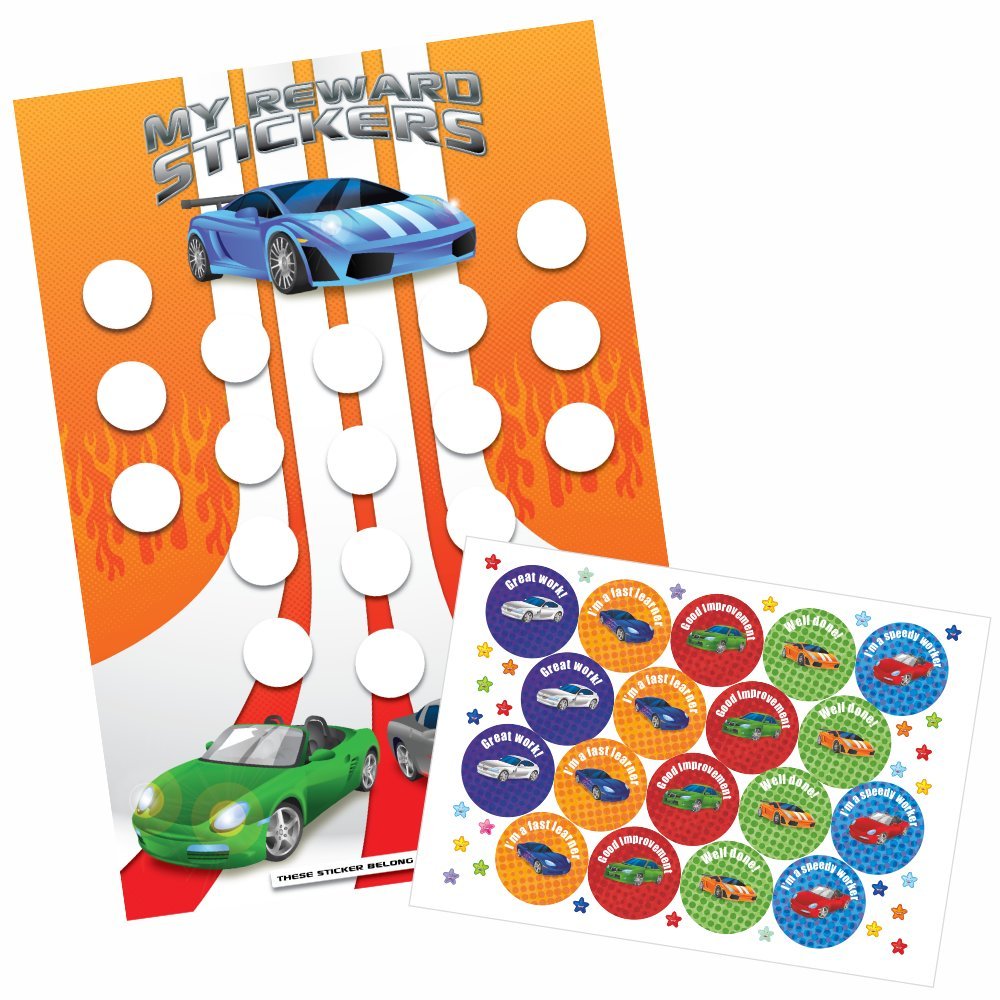 Buy School Stickers A3 Cars Collection Reward Chart & Stickers Bumper ...