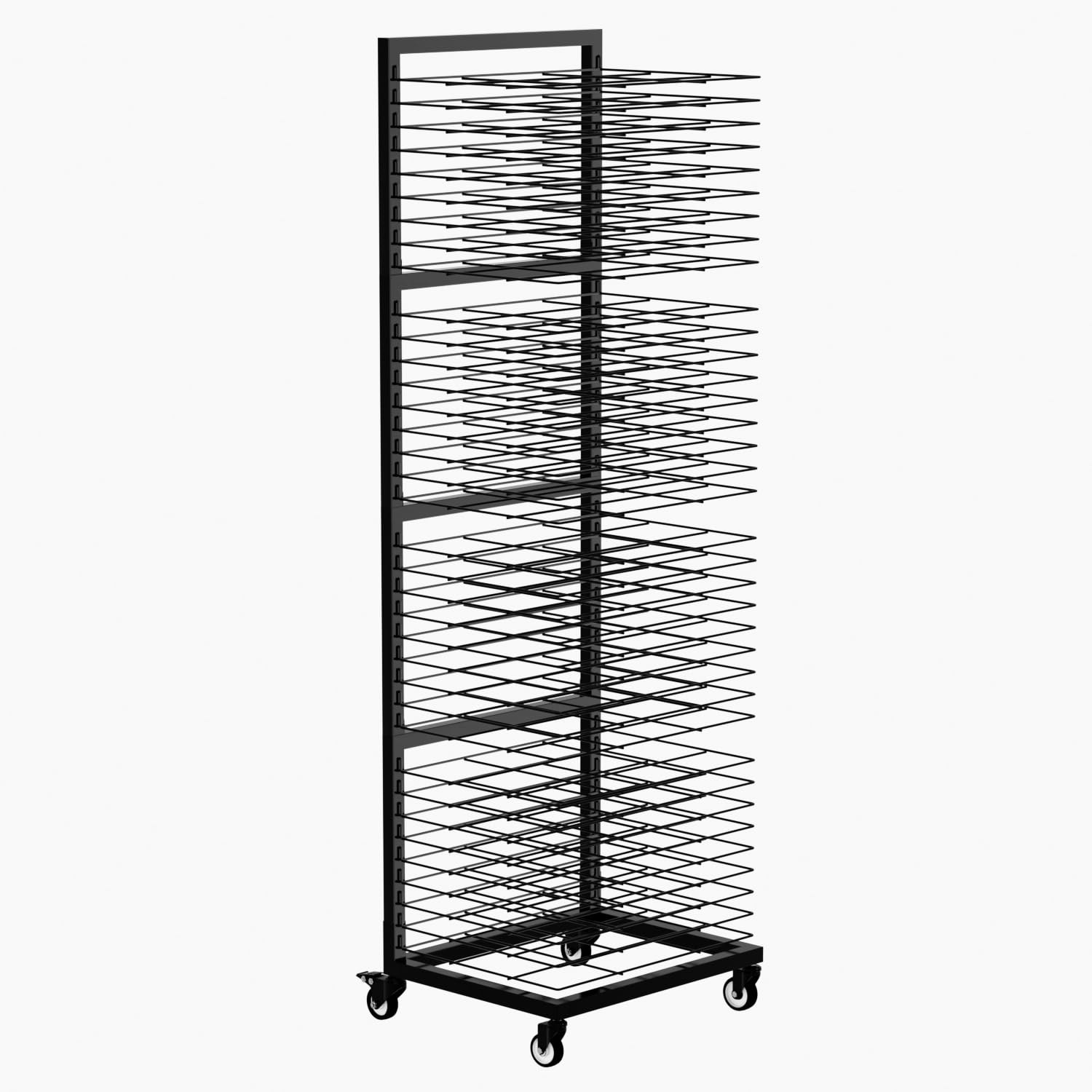 Tredre 36-Shelf Art Drying Rack with Lockable Wheels, Painting Drying ...