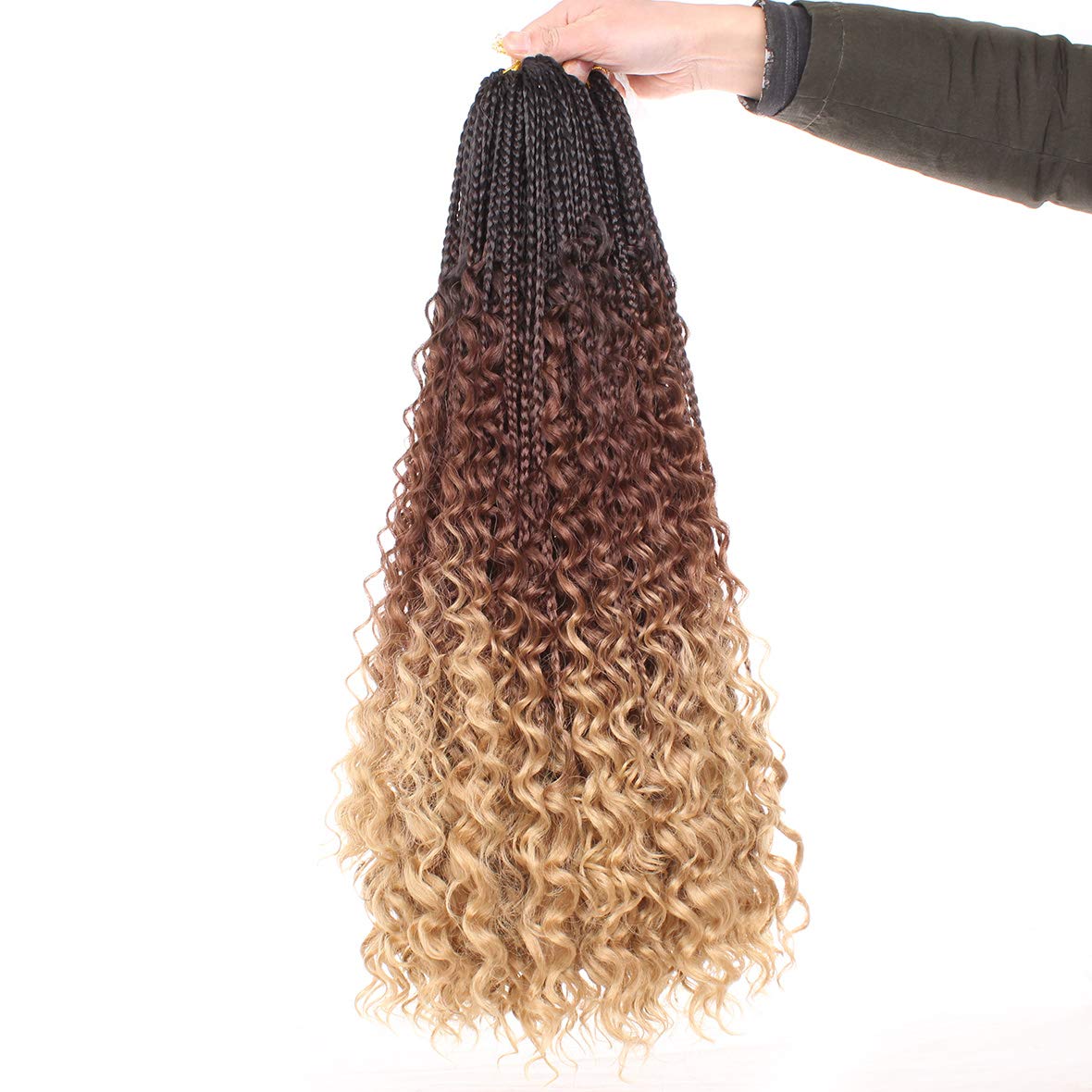Buy Xtrend 20 Inch 6 Packs Goddess Box Braids Crochet Hair with Curly ...