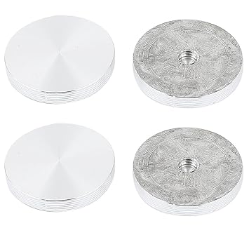 Amazon.com: uxcell 4Pcs M8 Threaded Aluminum Disc Glass Table Top ...