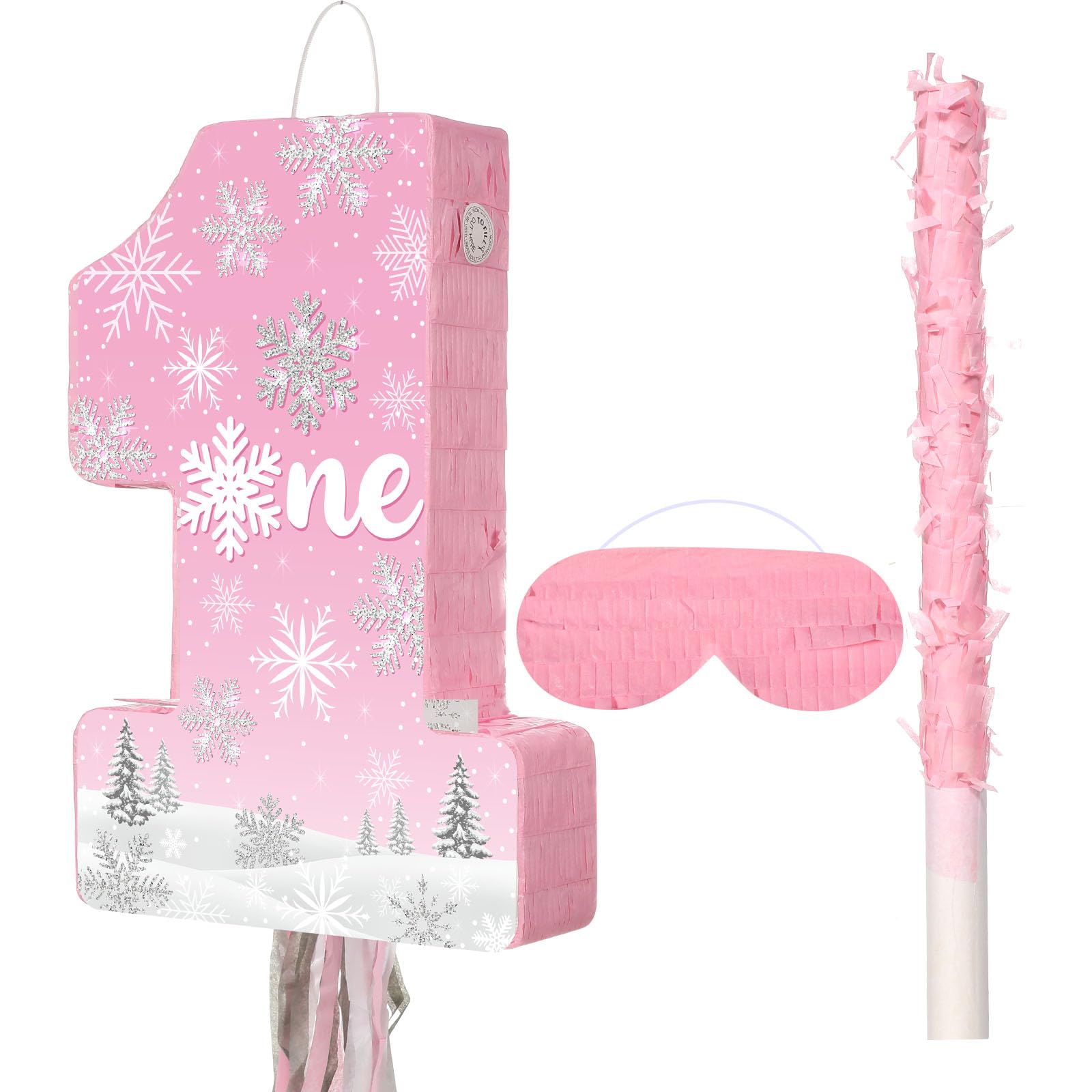 Aoriher Girls 1st Birthday Pinata Winter Onederland Game Set Pink ...