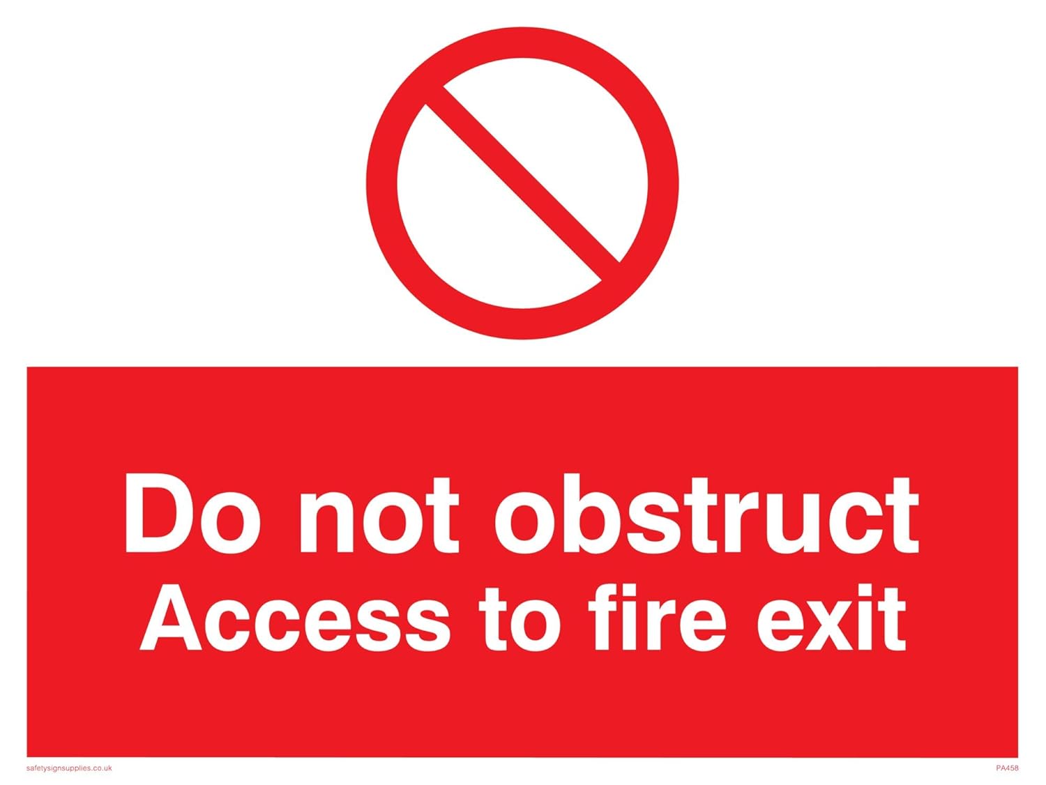 Viking Signs PA458-A3L-3M”Do Not Obstruct Access To Fire Exit” Sign, 3 ...