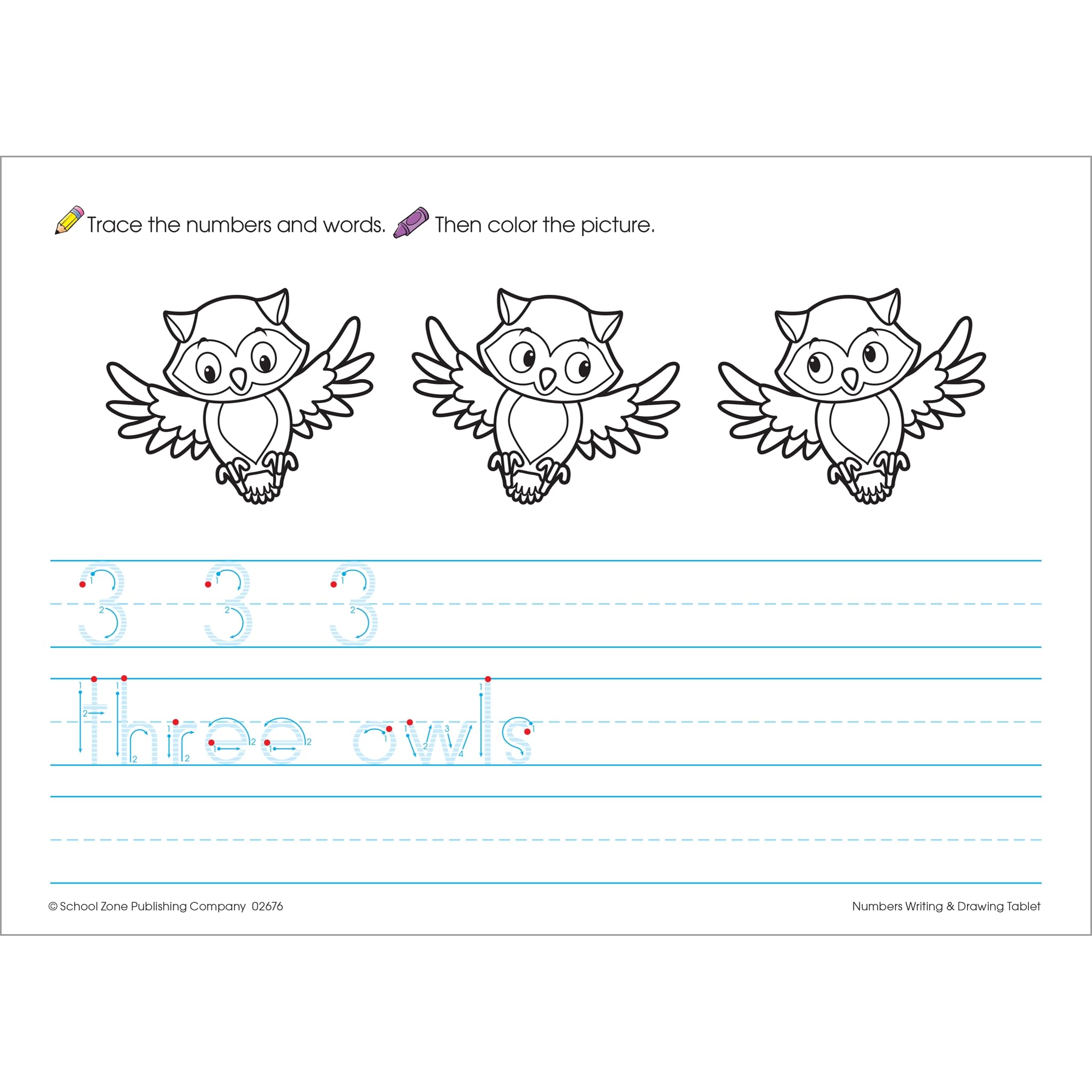 Mua School Zone Numbers Writing & Drawing Tablet Workbook: 96 Pages ...