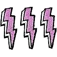 Amazon.com: Umama Patch Set of 3 Mini Lightning Bolt Weather Storm ...