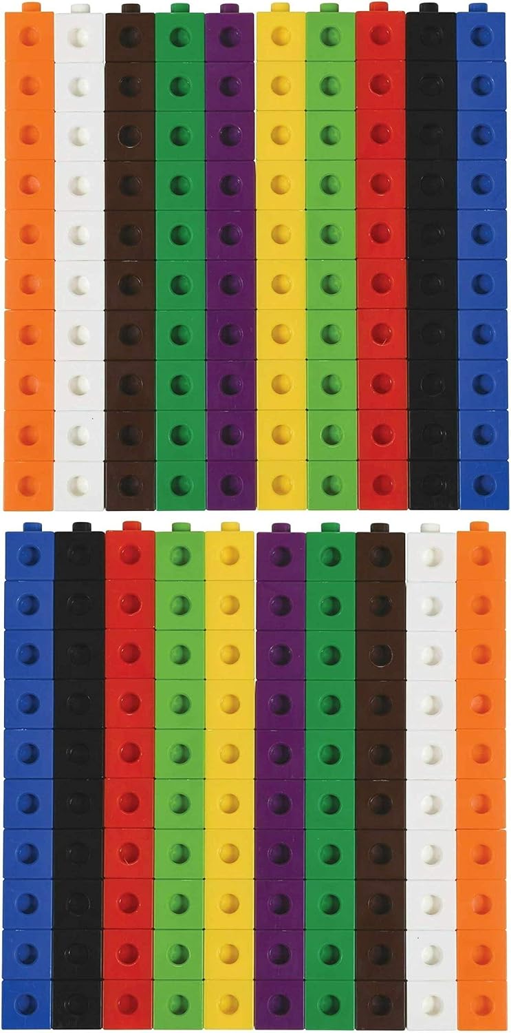 Little Ladder Toys – 2cm Magic Interlocking Cube x200 – 10 Bright Colour Amazing Learning ...