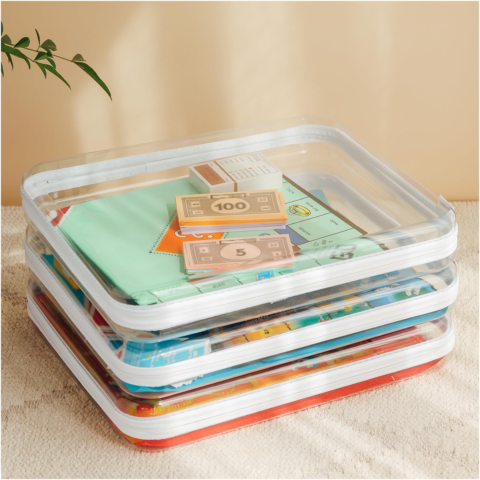 CoiiJoii Board Game Storage,Extra Large Clear Hard Shell Case with ...