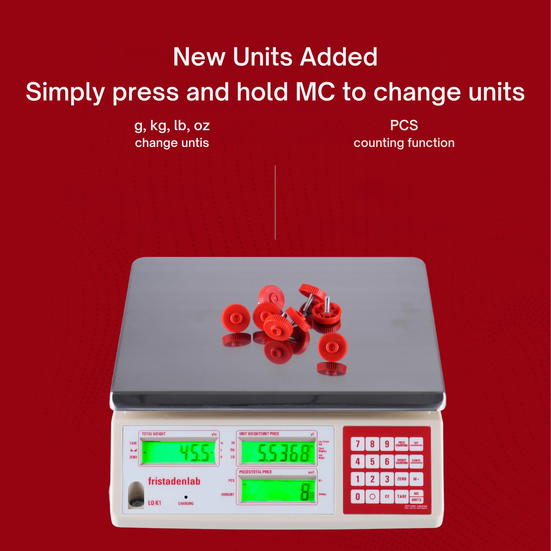 Fristaden Lab Counting Scale For Small Parts | High Capacity 30 Kg/66 ...