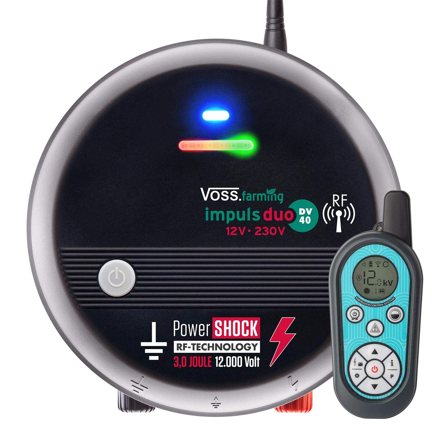 Buy VOSS.farming Electric Fence Energiser DUO DV40 RF | 12V Battery ...