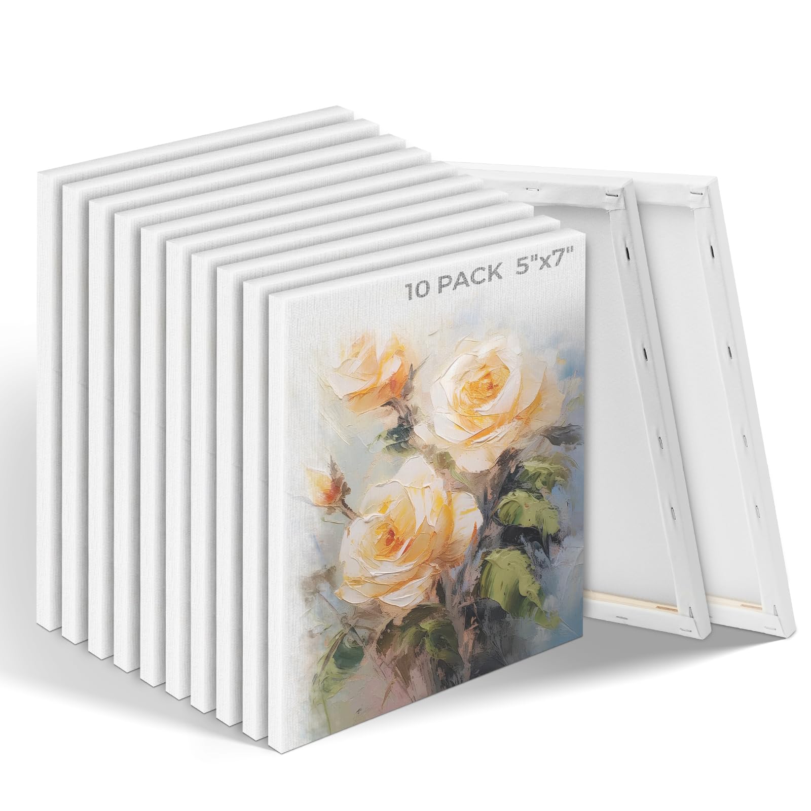 Small Stretched Canvas for Painting, 5x7 Inch 10 Pack, Triple Primed ...