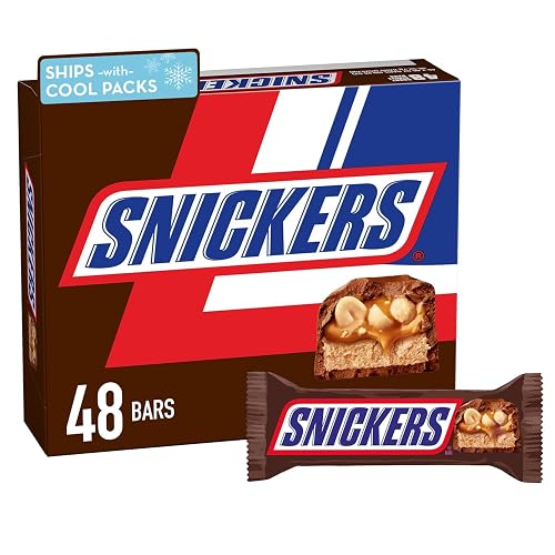 SNICKERS Full Size Milk Chocolate Candy Bars, 1.86 oz, 48 ct Box ...