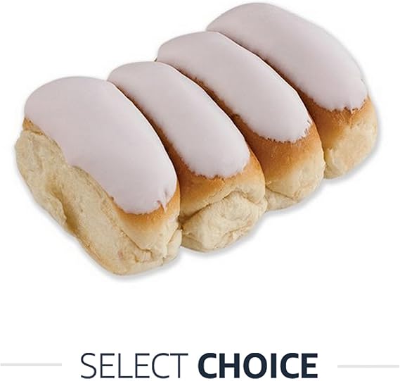 Luxury Raspberry Jam Filled Iced Finger Bun, 4 buns: Amazon.co.uk: Grocery