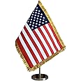 Amazon.com: Flagolden American Tabletop Flag Kit with Base Stand Pole ...