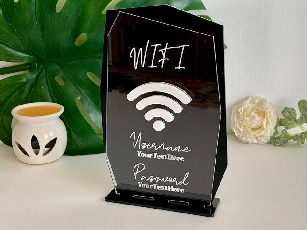 Amazon.com: Personalized WiFi Sign, Guest Wi-Fi Signage, Password ...