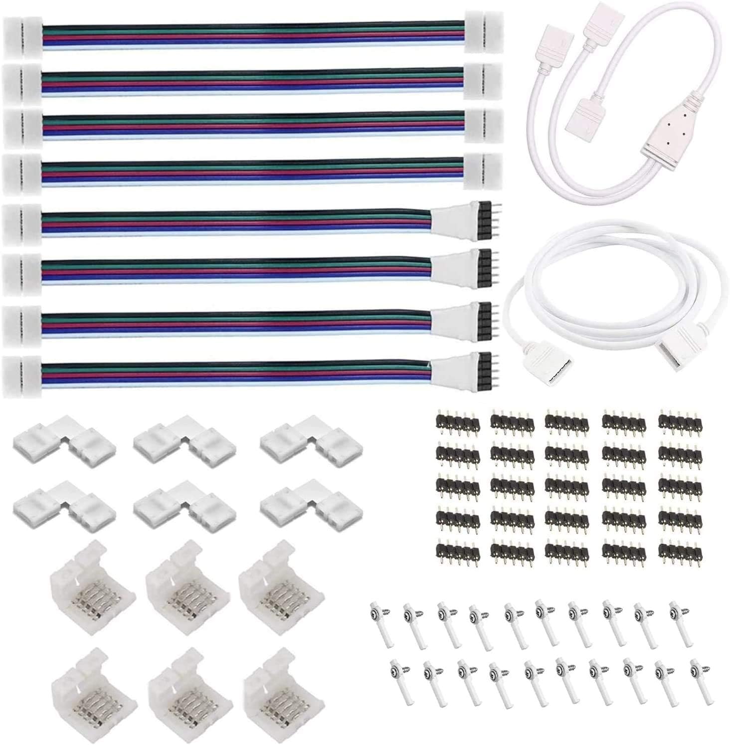 5-Pin LED Strip Light Connector Kit for 12mm 5050 RGBW Led Light, 5 Pin ...