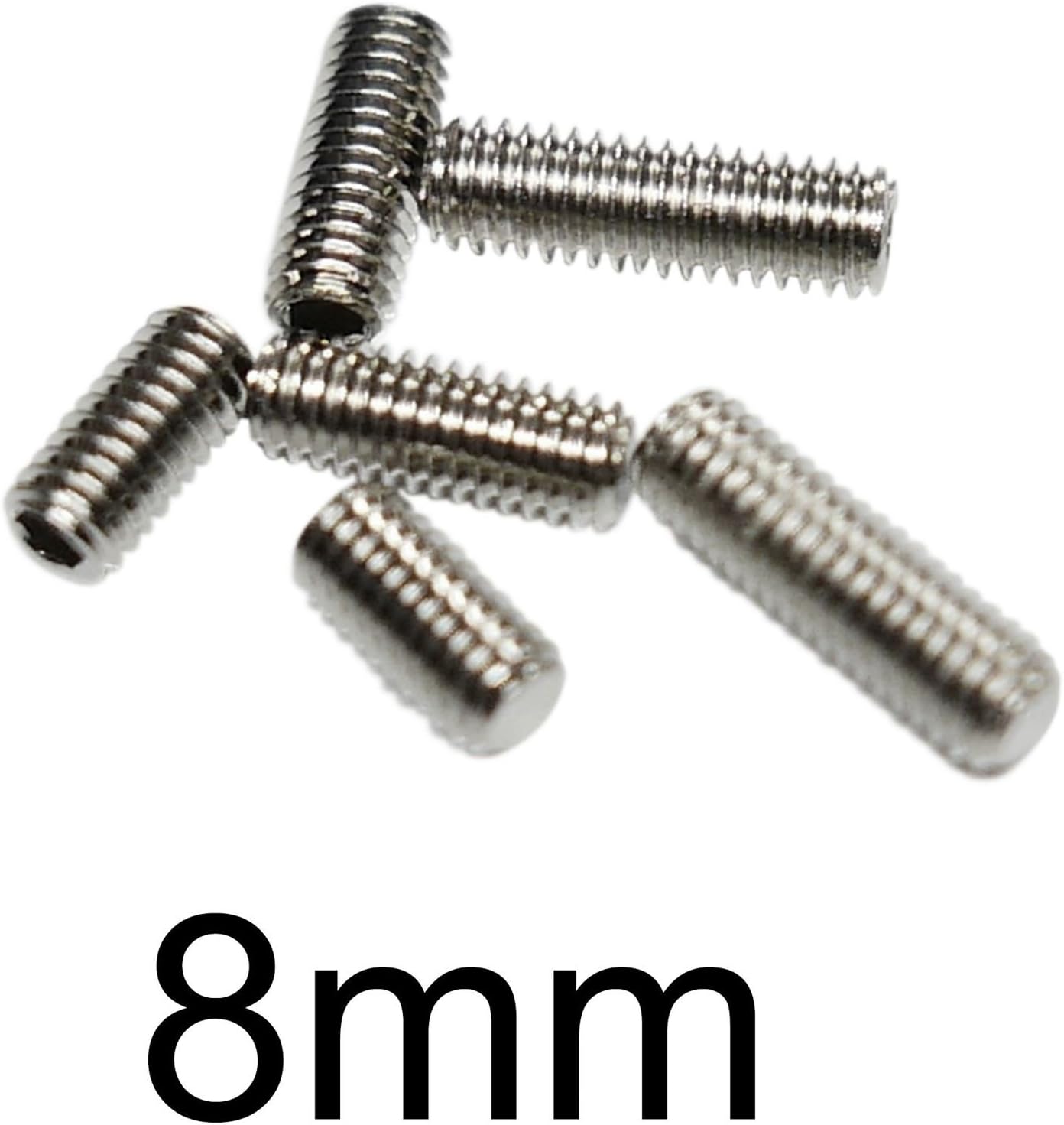 6 x 8mm Guitar Saddle Height Adjusting Grub Screws in Chrome: Amazon.co ...