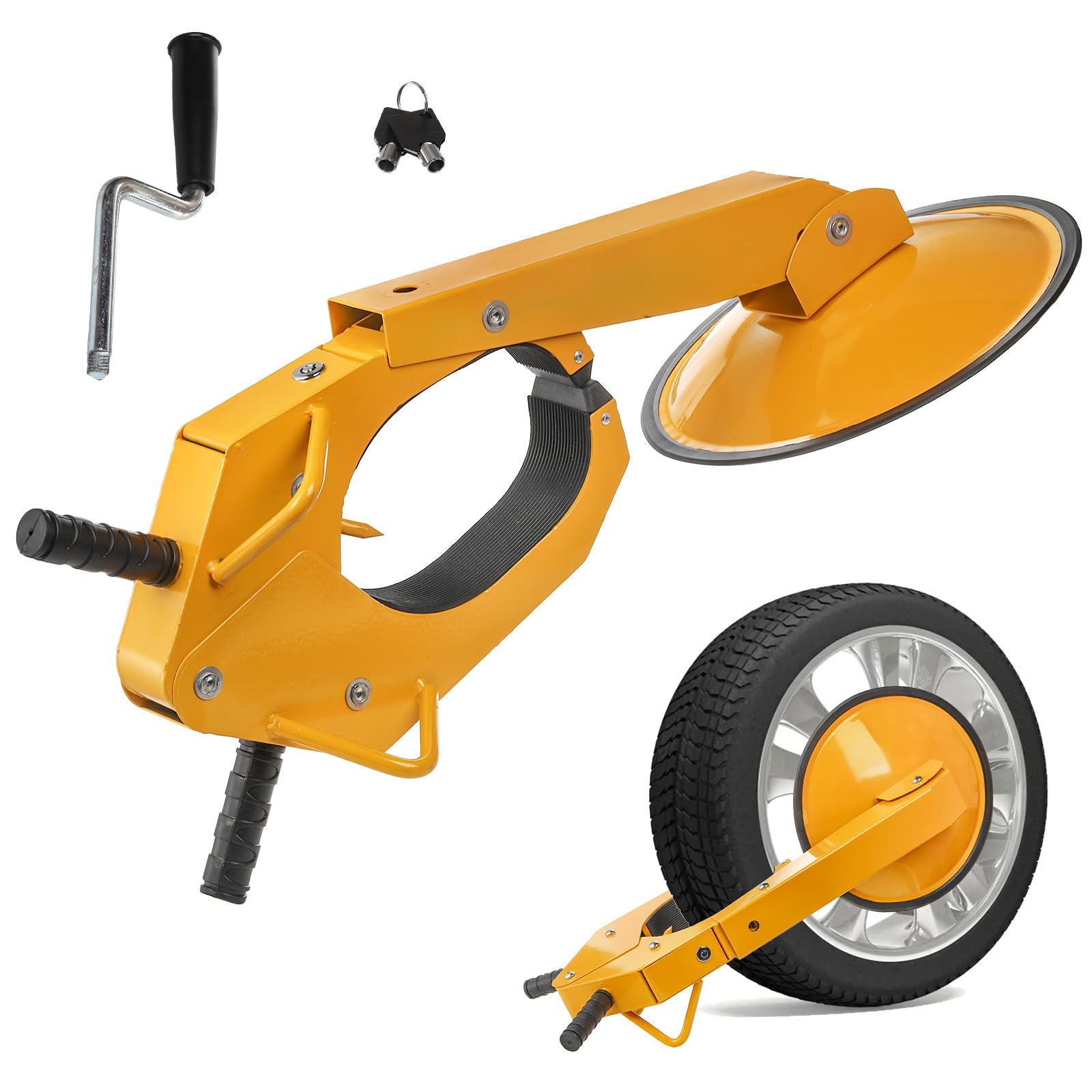 Lyellfe Trailer Wheel Lock, Heavy Duty Car Wheel Lock Anti Theft ...