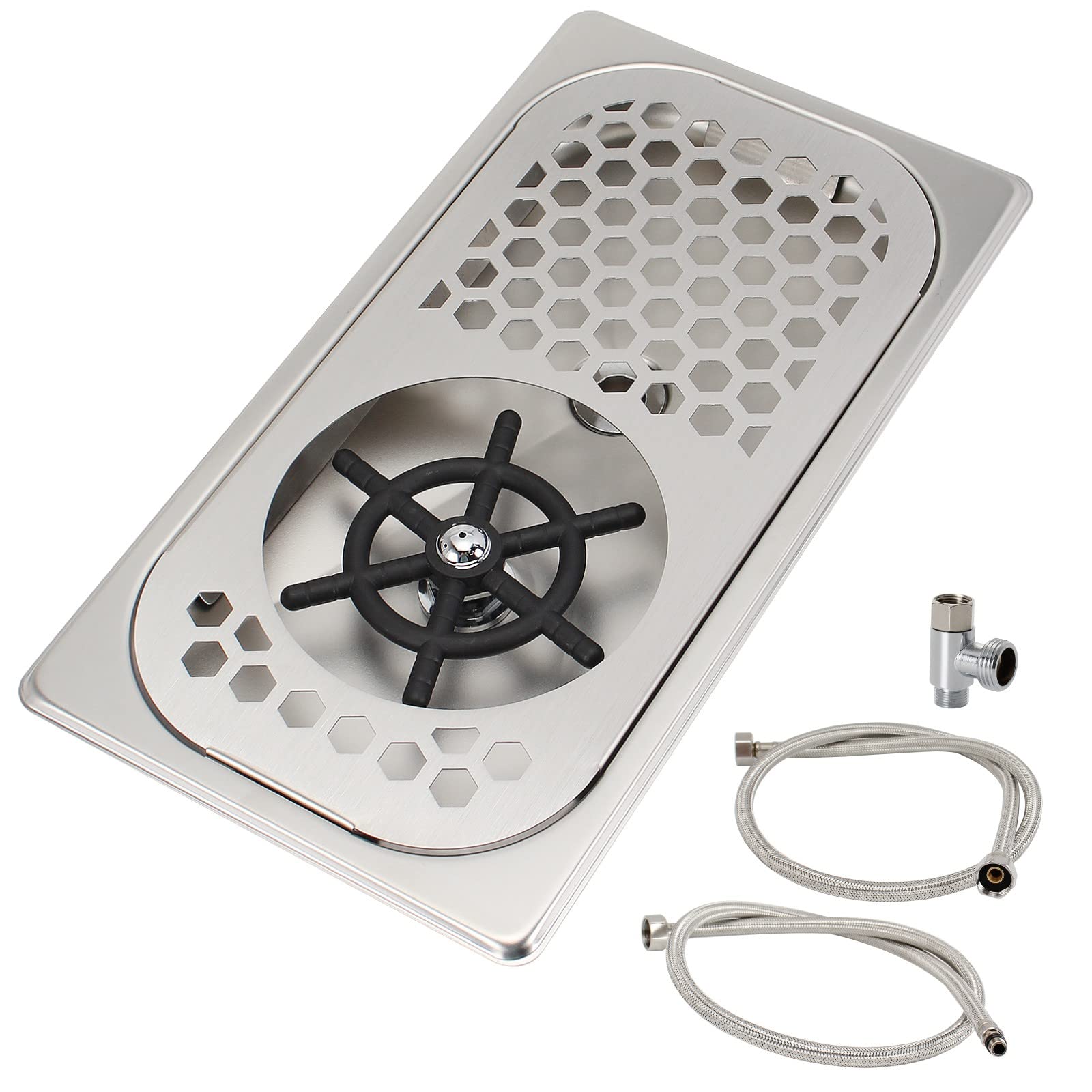 DIBTSA Pitcher Rinser, Espresso Rinser with Spray, Drain and Drip Tray ...