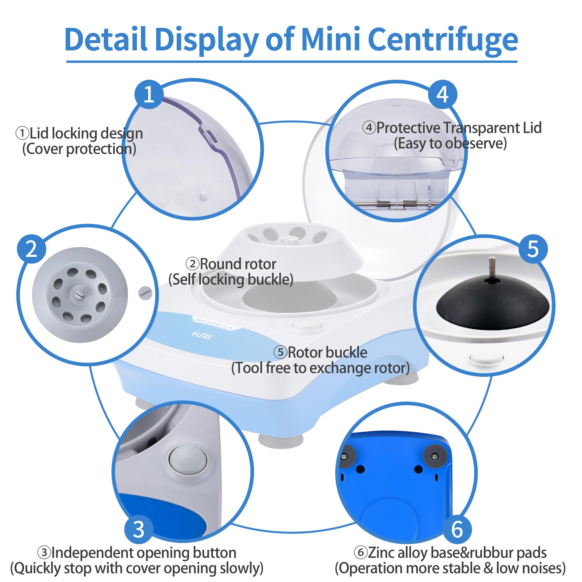 Mua +UXI Mini Centrifuge Machine 4000rpm Scientific Lab Benchtop ...