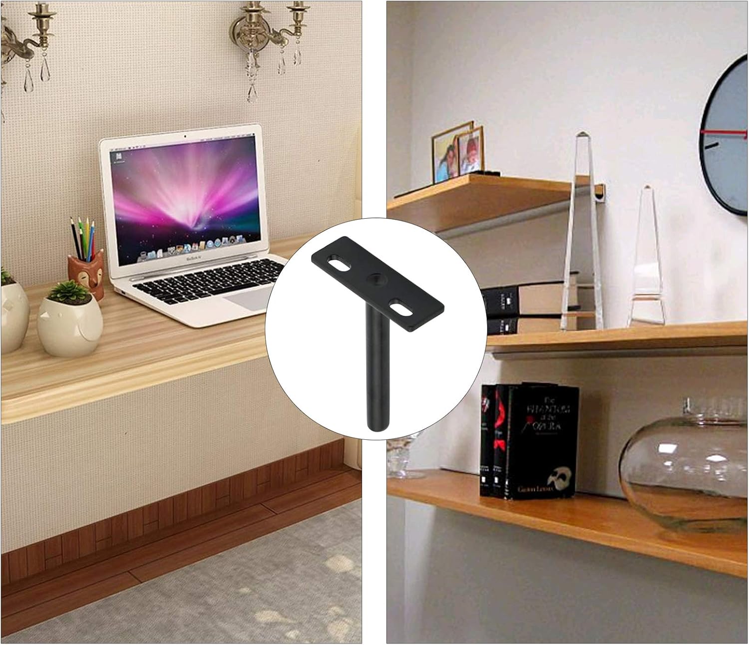 MUTUBEN 6Pcs Floating Shelf Brackets Heavy Duty Hidden Shelf Brackets ...