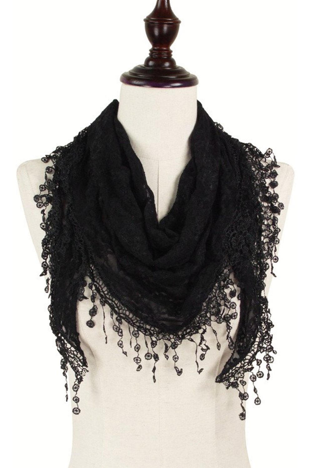 StylesILove Soft Lace Triangle Women's Scarf with tassels | Buy Scarves ...
