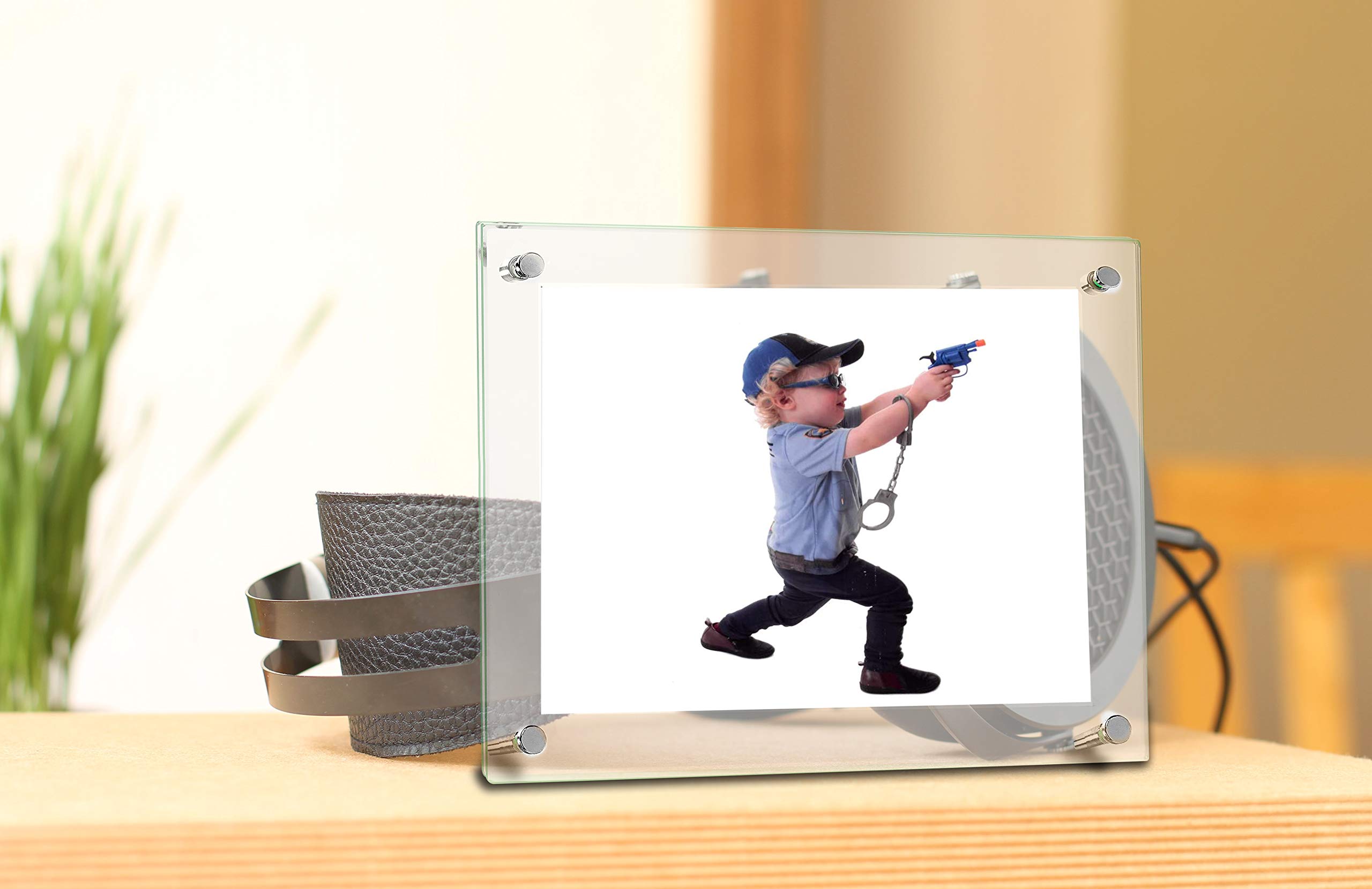 Clear Tempered Glass Picture Floating Frame With Legs 4x6 inches, Clear ...