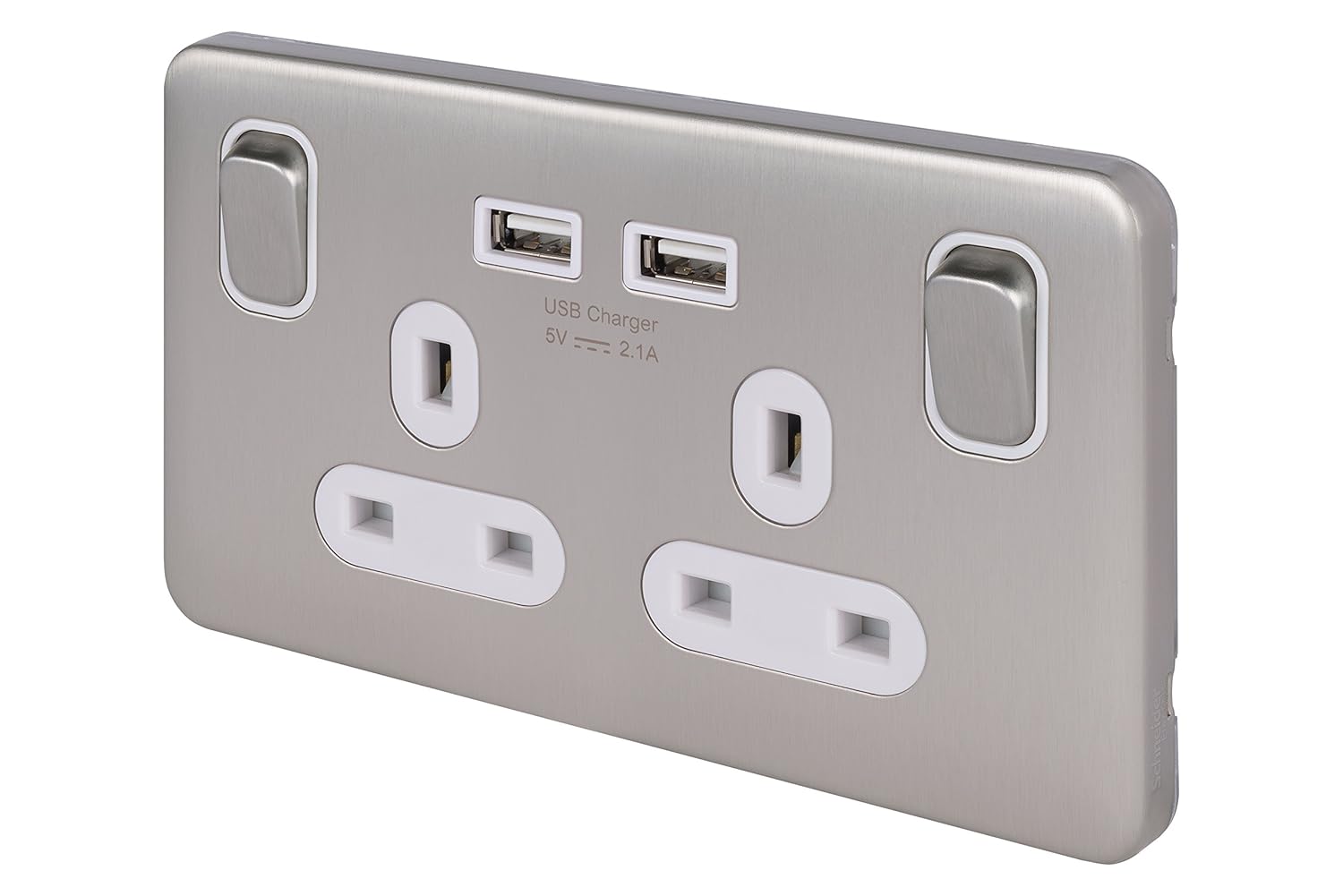 Schneider Electric Lisse Screwless Deco – Switched Double Power Socket ...