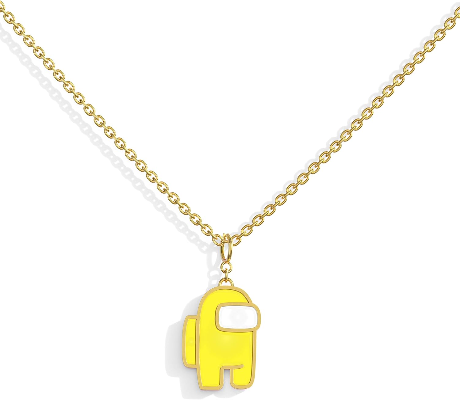 Among Us Necklace Golden Pendant Chain Cosplay Prop for Women Girls ...