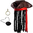 Amazon.com: Pirate Hat with Dreadlocks - Tricorn Pirate Hat - Caribbean ...