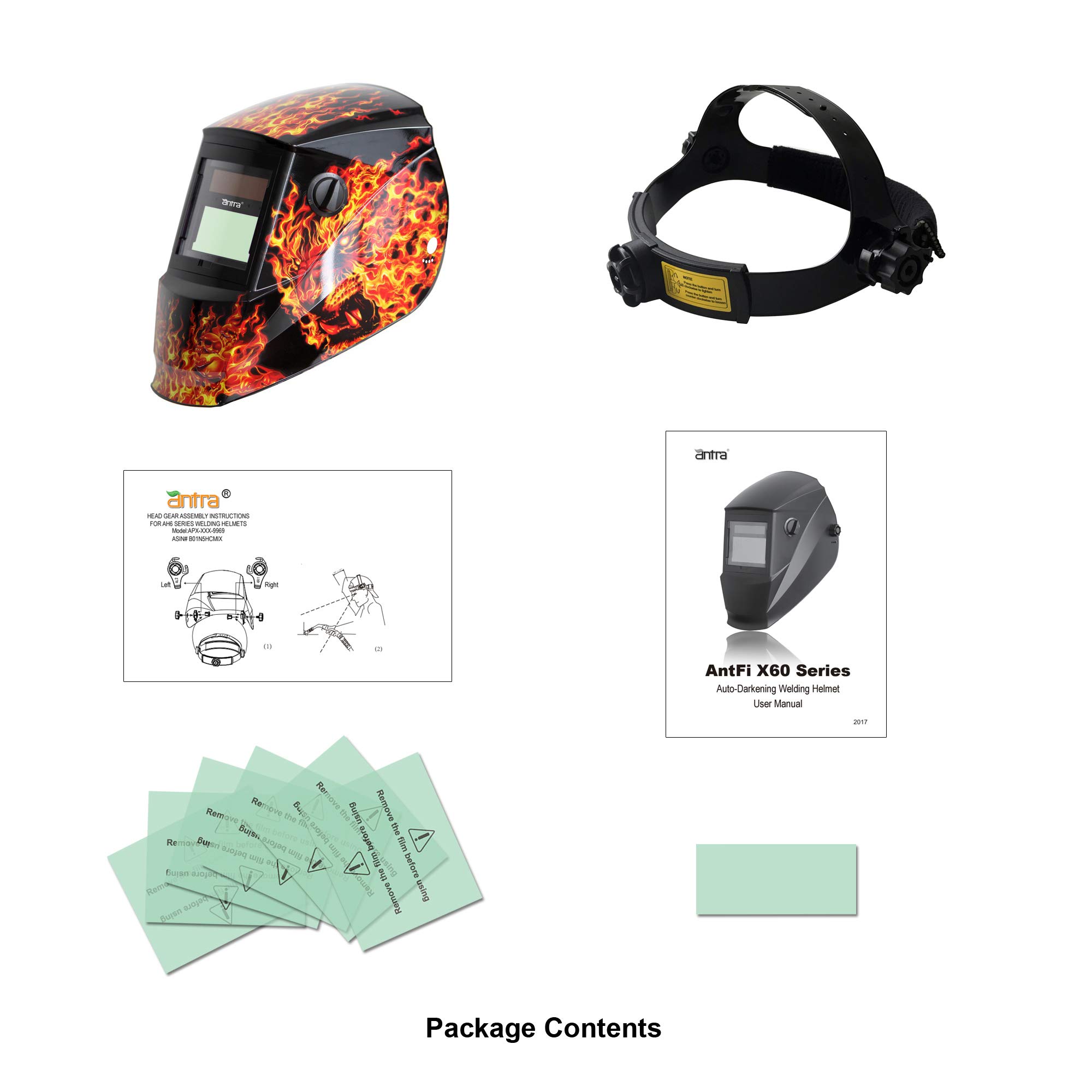 Antra True Color Wide Shade Range 4/5-9/9-14 Solar Power Auto Darkening ...