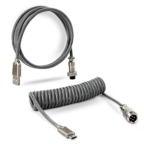 RK ROYAL KLUDGE Coiled Keyboard Cable, USB C Custom Cord for Mechanical ...