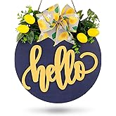 Amazon.com: Whaline Lemon Wooden Hanging Sign 3D Hello Summer Welcome ...