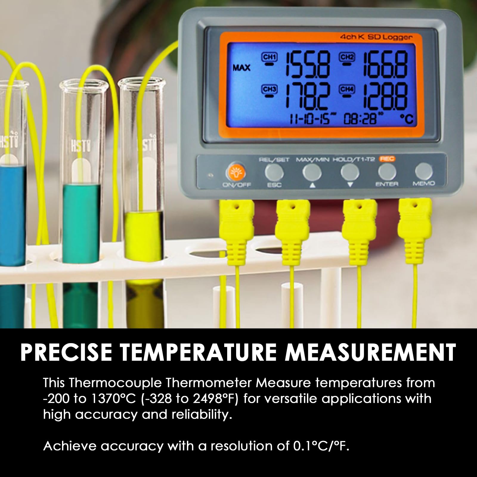 Mua Digital 4 Channel K Type Thermocouple Thermometer Recorder with 8G ...