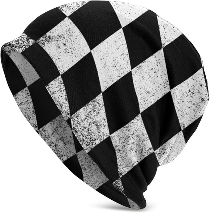 Amazon.com: Checkered Flag Warm Knit Hats Comfortable Soft Beanie Hat ...