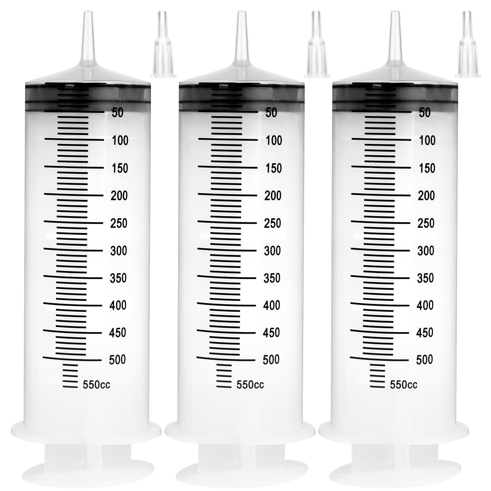 3 Pack 550ml Large Syringes with Tip Adapter, Sterile and Individual ...