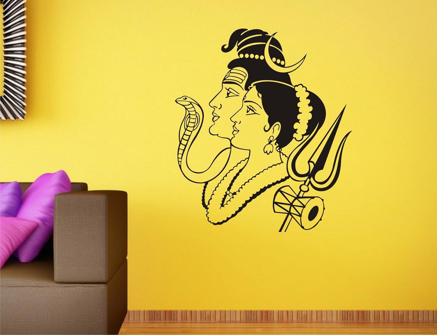 Buy God Shiva with parwati Wall Decal and Sticker Size(67 * 59) cm ...