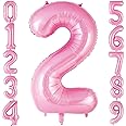 Amazon.com: Pink Number 2 Balloon 40 Inch, Big Large Foil Helium Number Balloons, Jumbo Giant ...