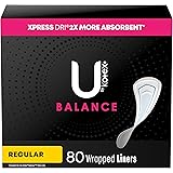 Amazon.com: U by Kotex Balance Daily Wrapped Panty Liners, Light ...