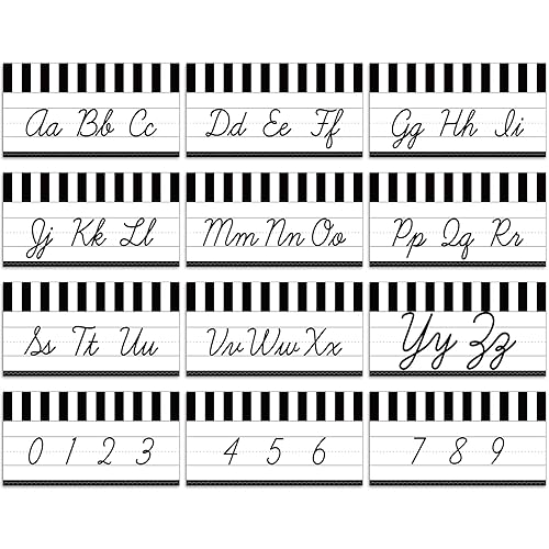 Gilprop 12 Pcs Cursive Alphabet Line Cursive Bulletin Board Set ...