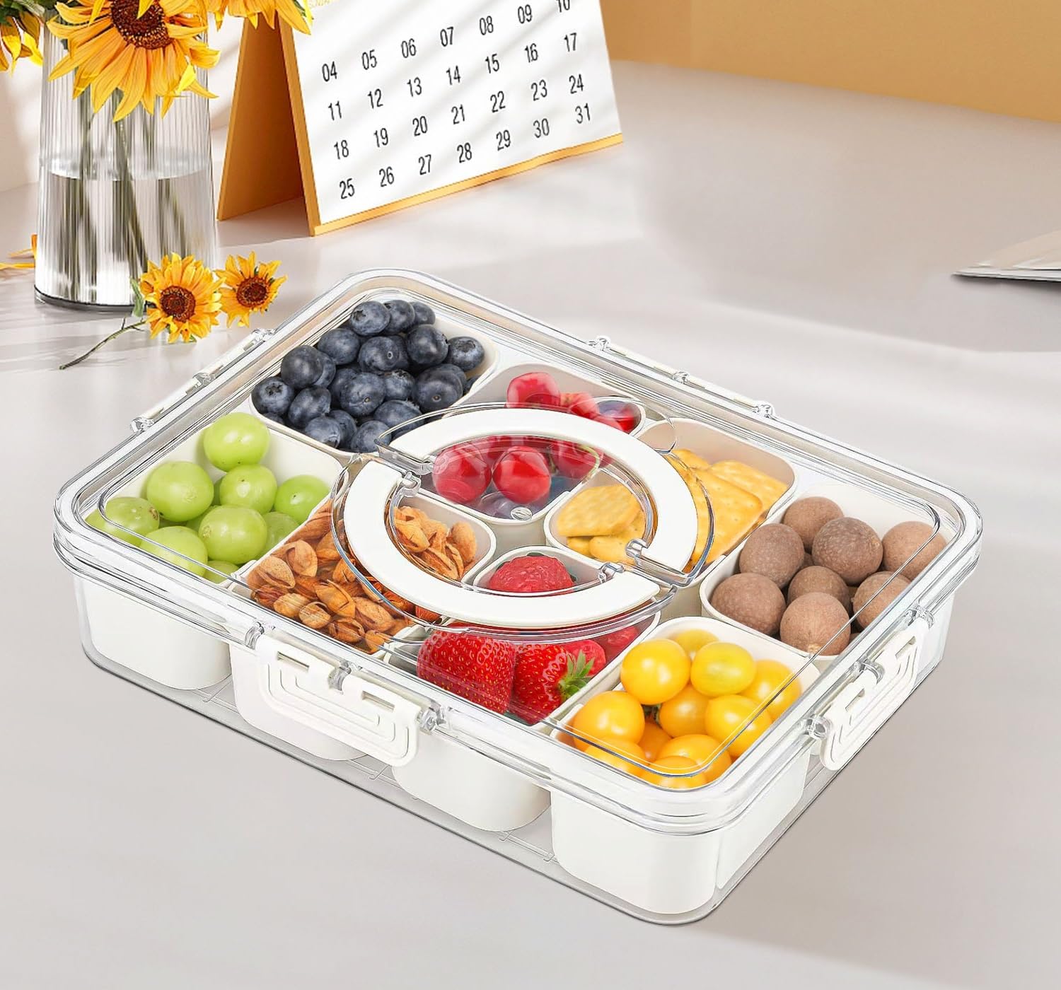 XINHUISHQZ Snackle Box Charcuterie Container,8 Compartments Snack Tray ...