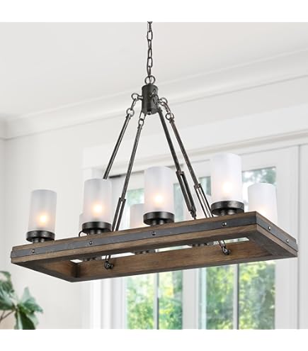 Extra Large Rustic Rectangular Island Light Fixture