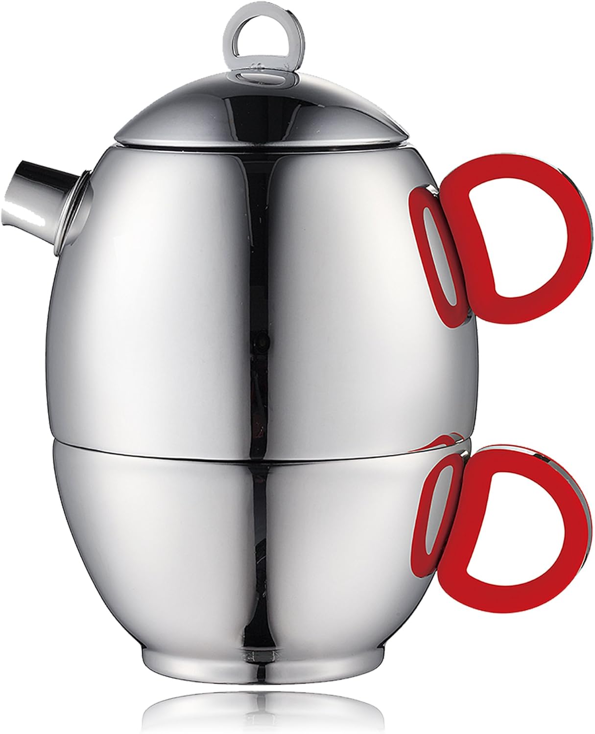 Amazon.com | Minos Stunning Stainless Steel Teapot And Cup For One Set ...