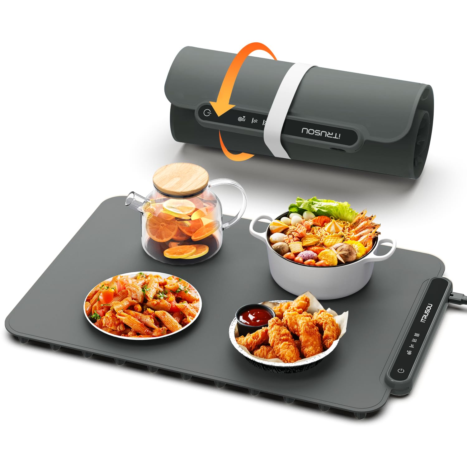 Food Warming Mat, iTRUSOU Electric Warming Tray Full Surface Heating to ...