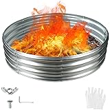 Amazon.com : YSEJOMP 48 Inch Round Galvanized Fire Pit Ring/Fire Ring ...