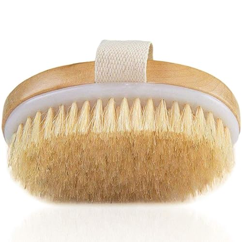 Dry Brushing Body Brush, Natural Bristle Dry Skin Exfoliating Brush ...