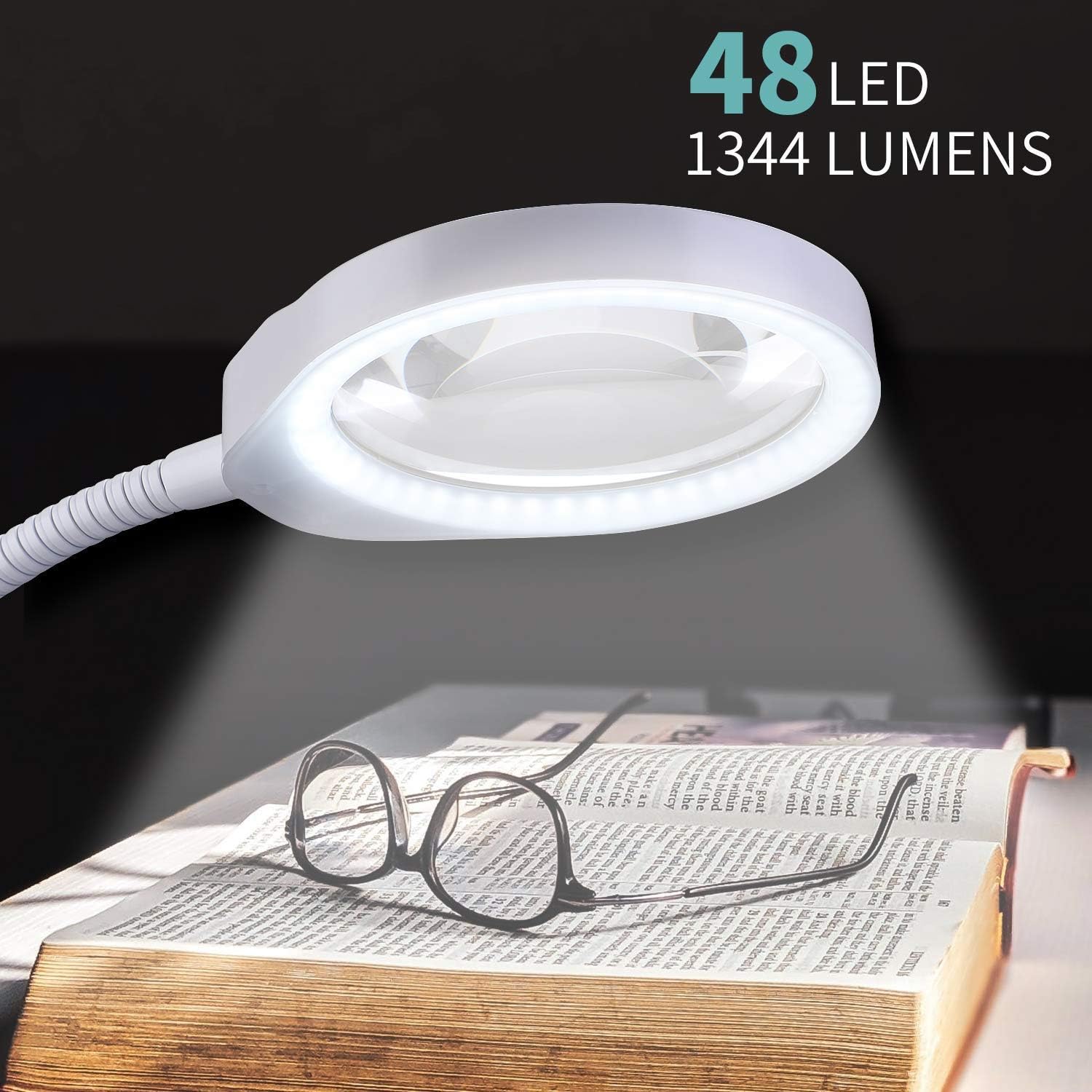 ENJOHOS Daylight 10x Magnifying Lamp LEDs Illuminating Magnifying Glass ...