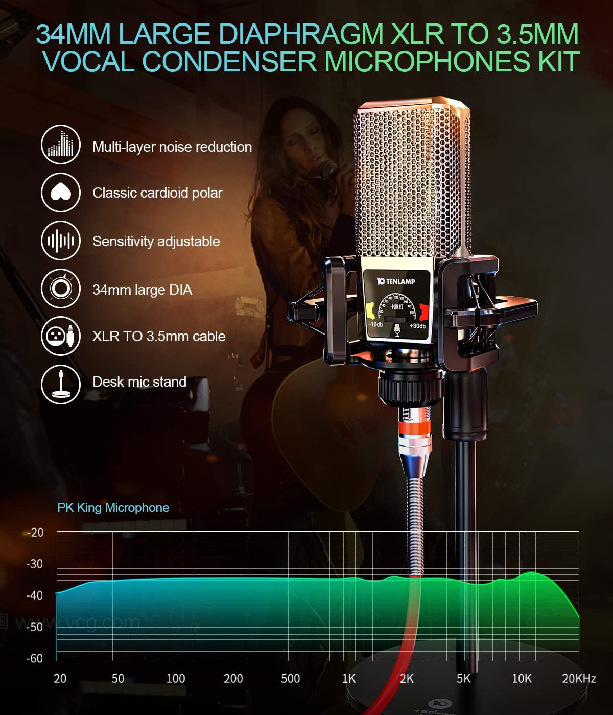 Mua Audio Mixer with Sound Card, Ten Lamp Portable Podcast Equipment ...