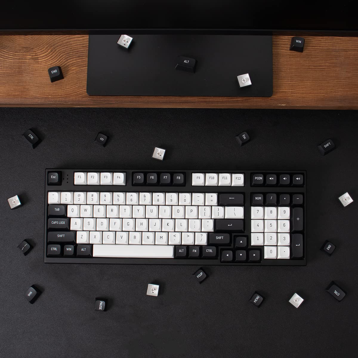 Mua Double Shot Keycaps 150 Keys MSA Profile ISO/ANSI Layout Black and ...