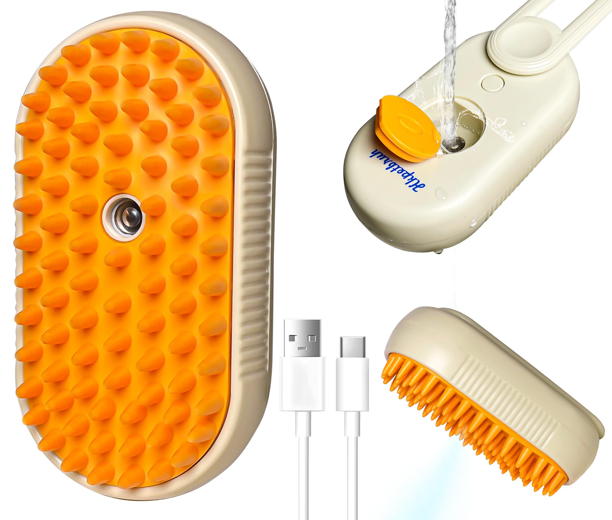 Pet Steam Brush for Cats and Dogs - Easy to Clean Grooming Tool for Pet ...
